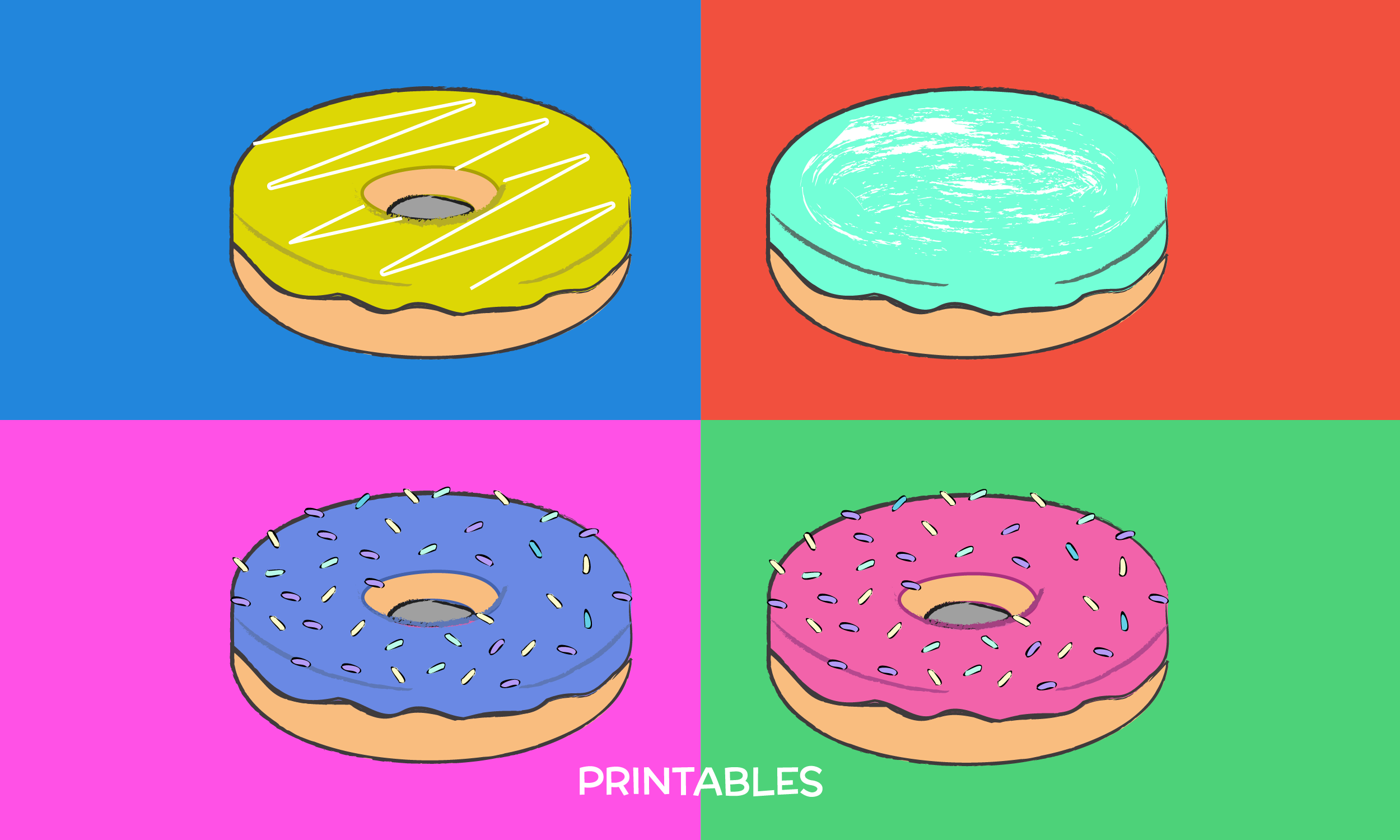 Let's Paint Pop Art Doughnuts: Creative Printable Worksheets for Kids