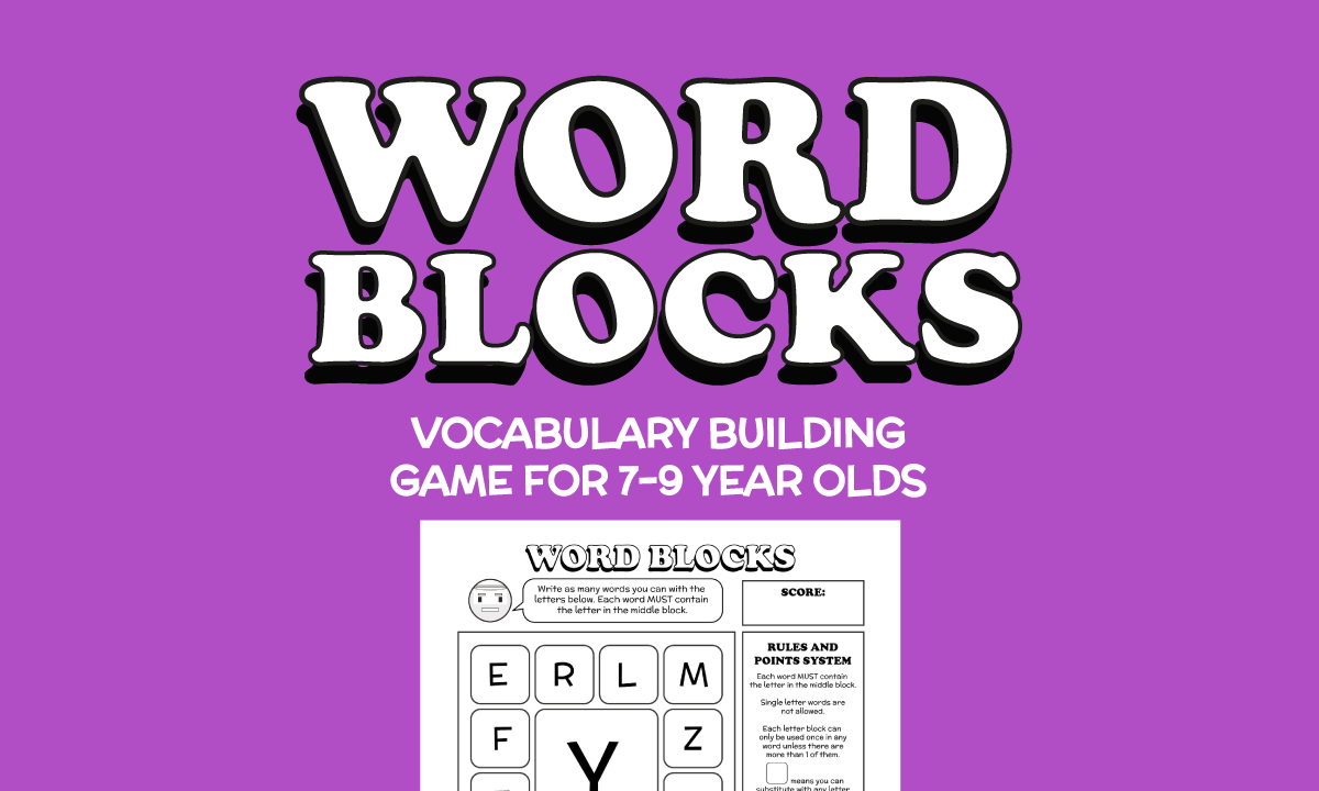 Word Blocks: Vocabulary Building Game for 7 to 9 Year Olds