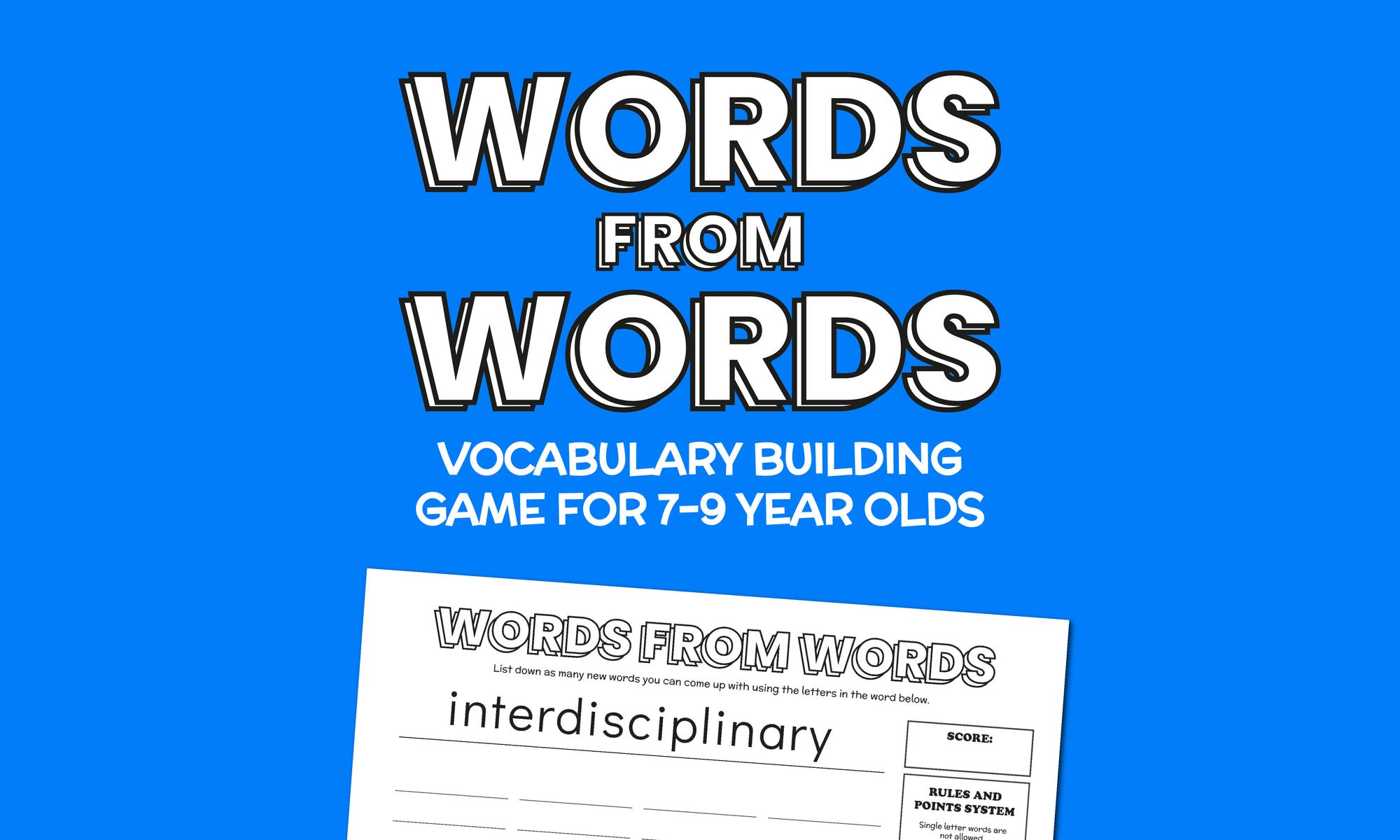 Word from Words 7: Interdisiplinary - Fun Vocabulary Game for Kids