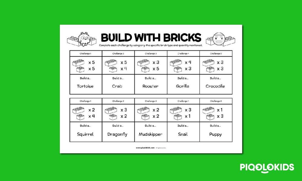 Build Animals With Lego Bricks Creative Challenge for Kids