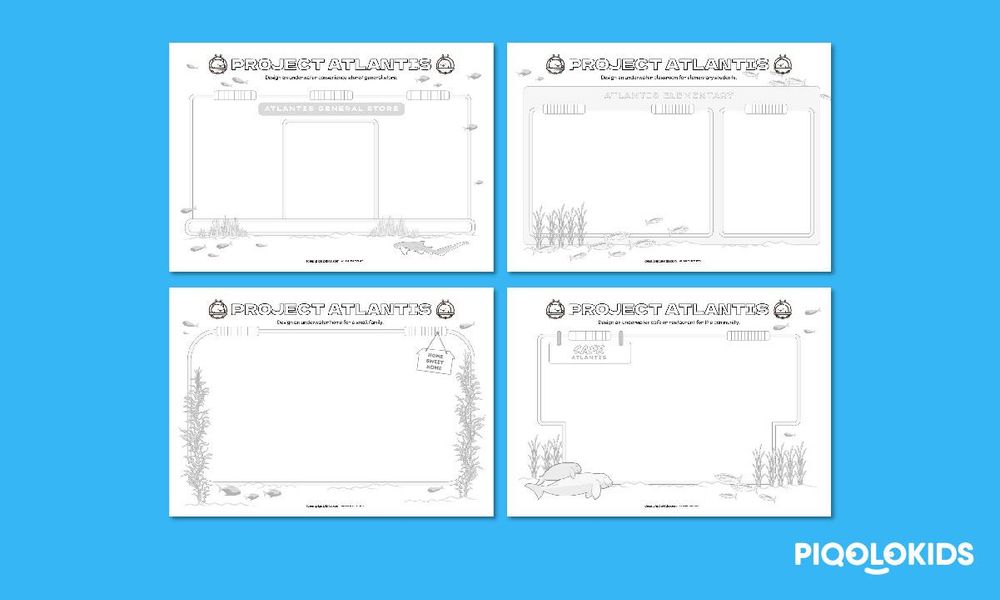 Design An Underwater Town: Creative Printable Worksheets for Creative Kids