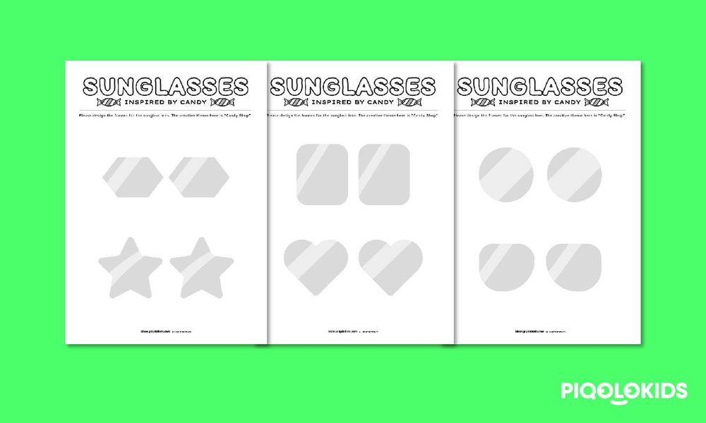 Draw Candy Inspired Sunglasses: Creative Printable Worksheets for Kids