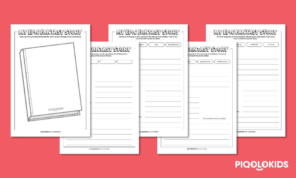 My Epic Fantasy Story: Creative Writing Printable Worksheets for Kids