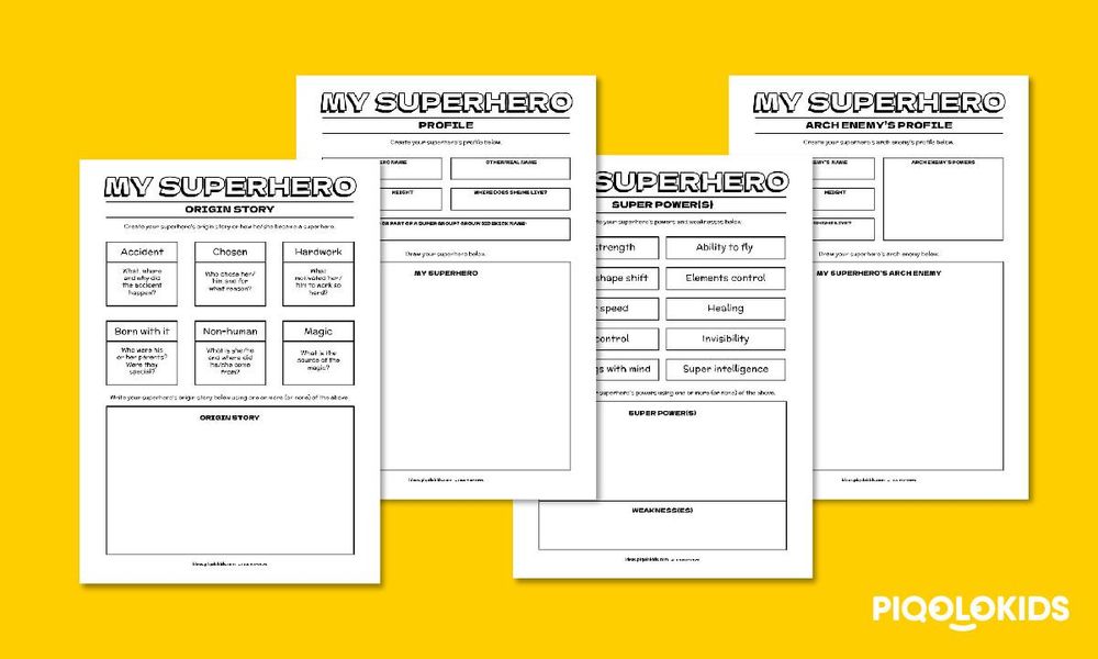 Create Your Own Superhero: Creative Printable Worksheets for Kids