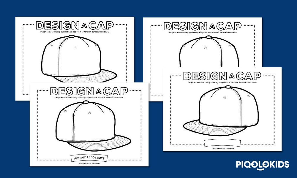 Design Baseball Caps: Creative Printable Worksheets for Kids