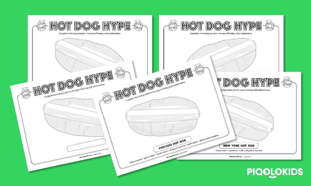 Let's Create Hot Dogs: Creative Printable Worksheets for Kids