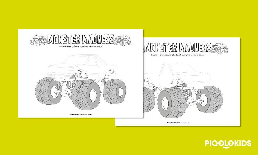 Draw Monster Trucks: Creative Printable Worksheets for Kids