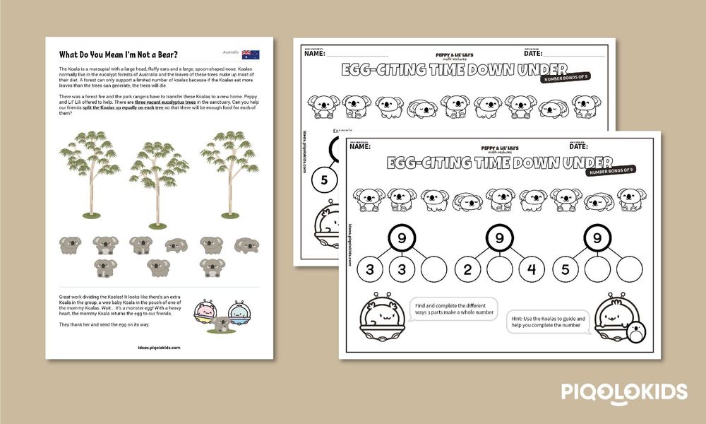Math is More Fun with Koalas: Creative Printable Math Worksheets for Kids