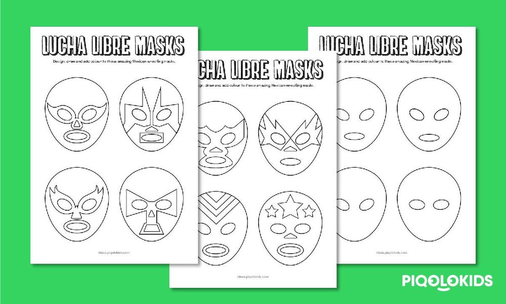 Design Mexican Wrestling Masks: Creative Printable Worksheets for Kids