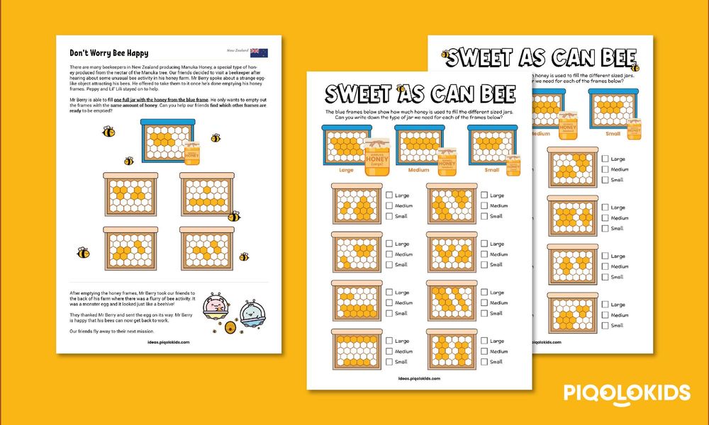 Math is More Fun with Honey: Creative Printable Math Worksheets for Kids