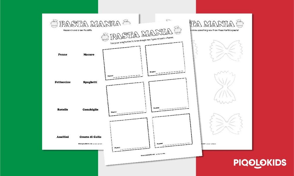Let's Draw Pasta: Creative Printable Worksheets for Kids