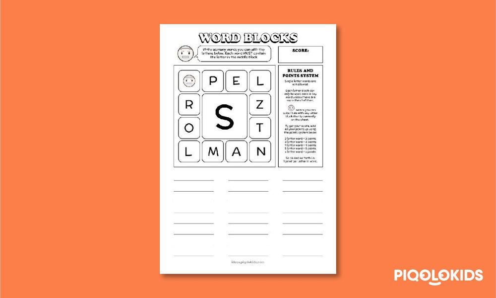 Word Blocks: Vocabulary Building Game for 7 to 9 Year Olds
