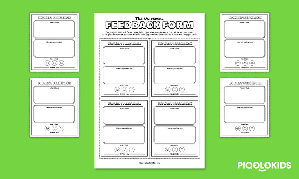 Learn to Give Feedback: Creative Printable Worksheets for Kids