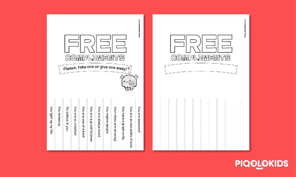 Give Free Complements Poster: Creative Printable Worksheets for Kids