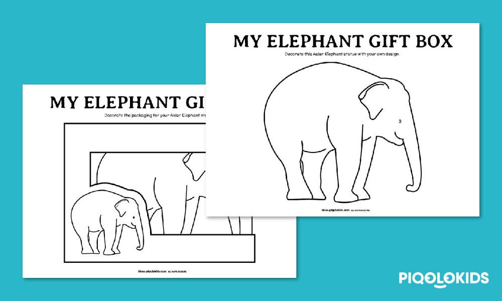 Design your Elephant Gift Box: Creative Printable Worksheets for Kids