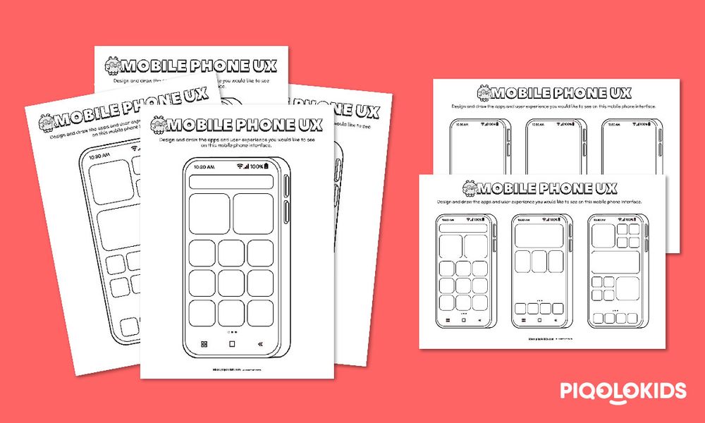Design Mobile Phone User Experience UX: Creative Printable Worksheets ...