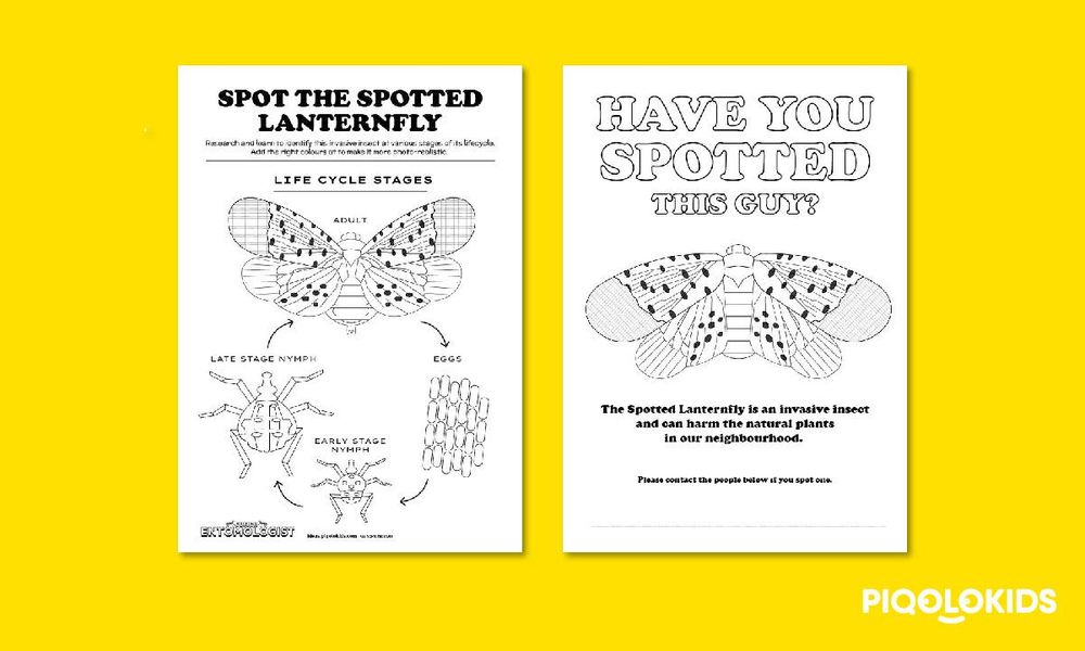 Spotted Lanternfly Threat Awareness Poster: Printable Worksheets for Kids