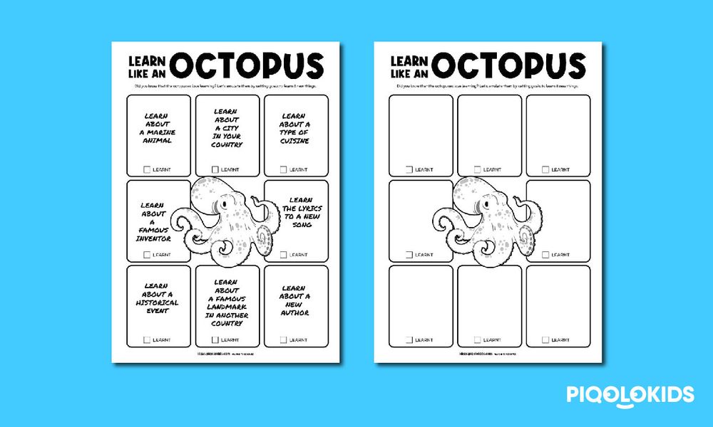 Learn Like an Octopus: Set Printable New Learning Goals for Kids