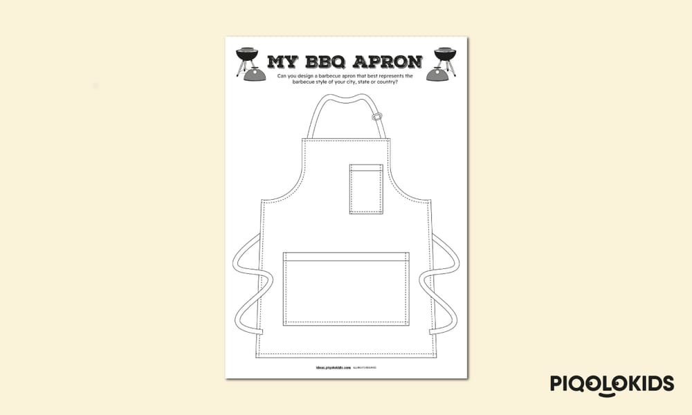 Design Your Own BBQ Apron: Creative Printable History Activity for Kids