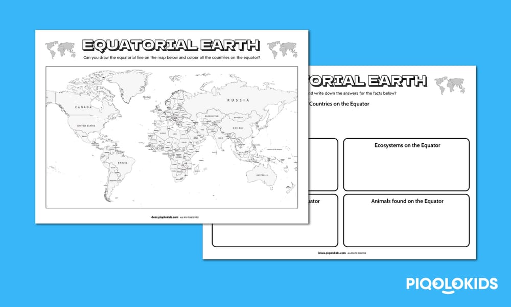 Where is the Earth's Equator: Creative Printable Worksheets for Kids