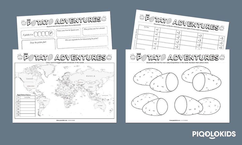 The Great Potato Adventure: Creative Learning Printable Sheet for Kids
