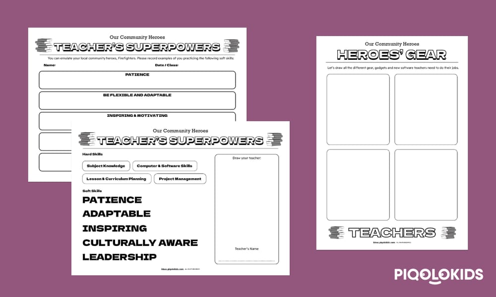Community Heroes: Teachers are Superheroes - Creative Printable Activity