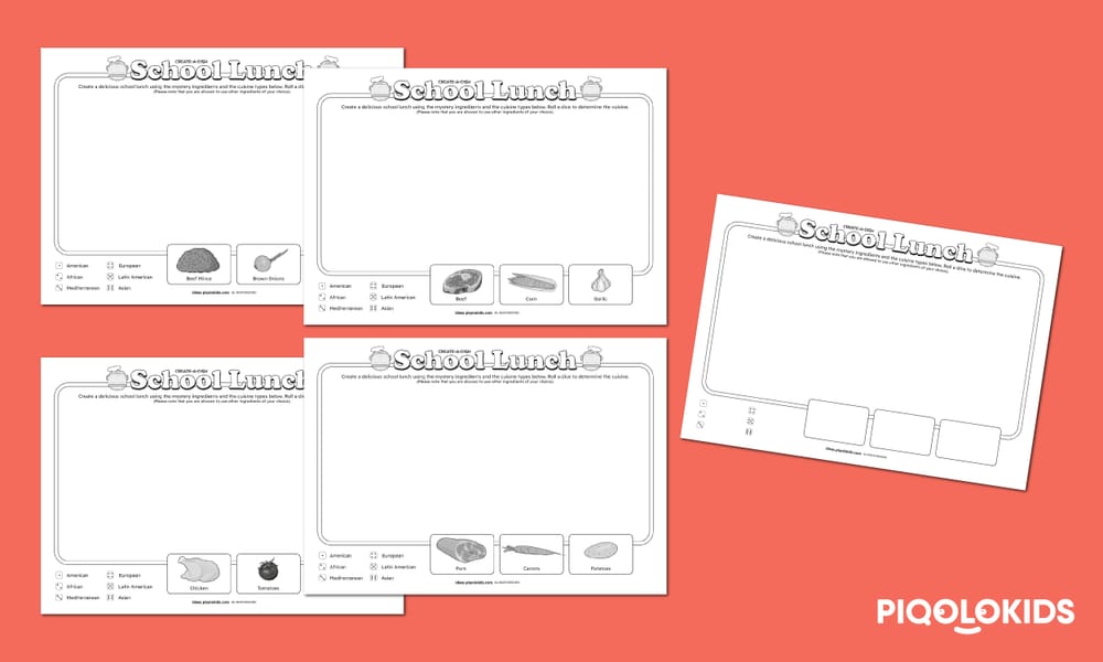 Create A Dish: School Lunch - Creative Printable Activity for ...