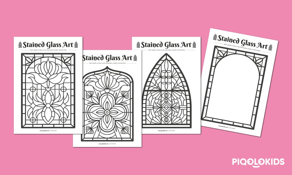 Create Stained Glass Artwork: Creative Printable Activity for ...