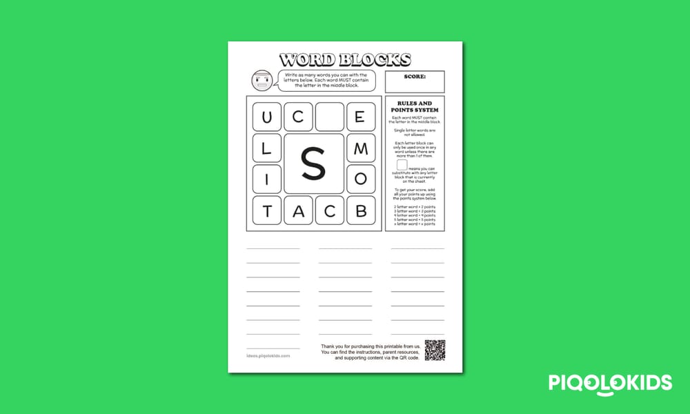 Word Blocks: Vocabulary Building Game for 7 to 9 Year Olds