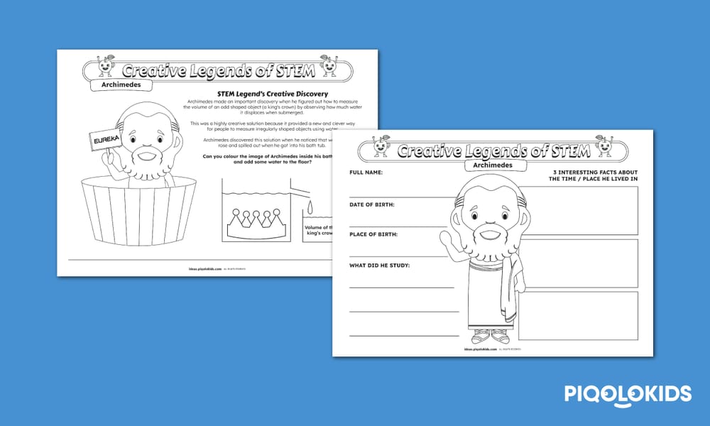 Creative Legends of STEM: Archimedes - Printable Elementary STEM Activity