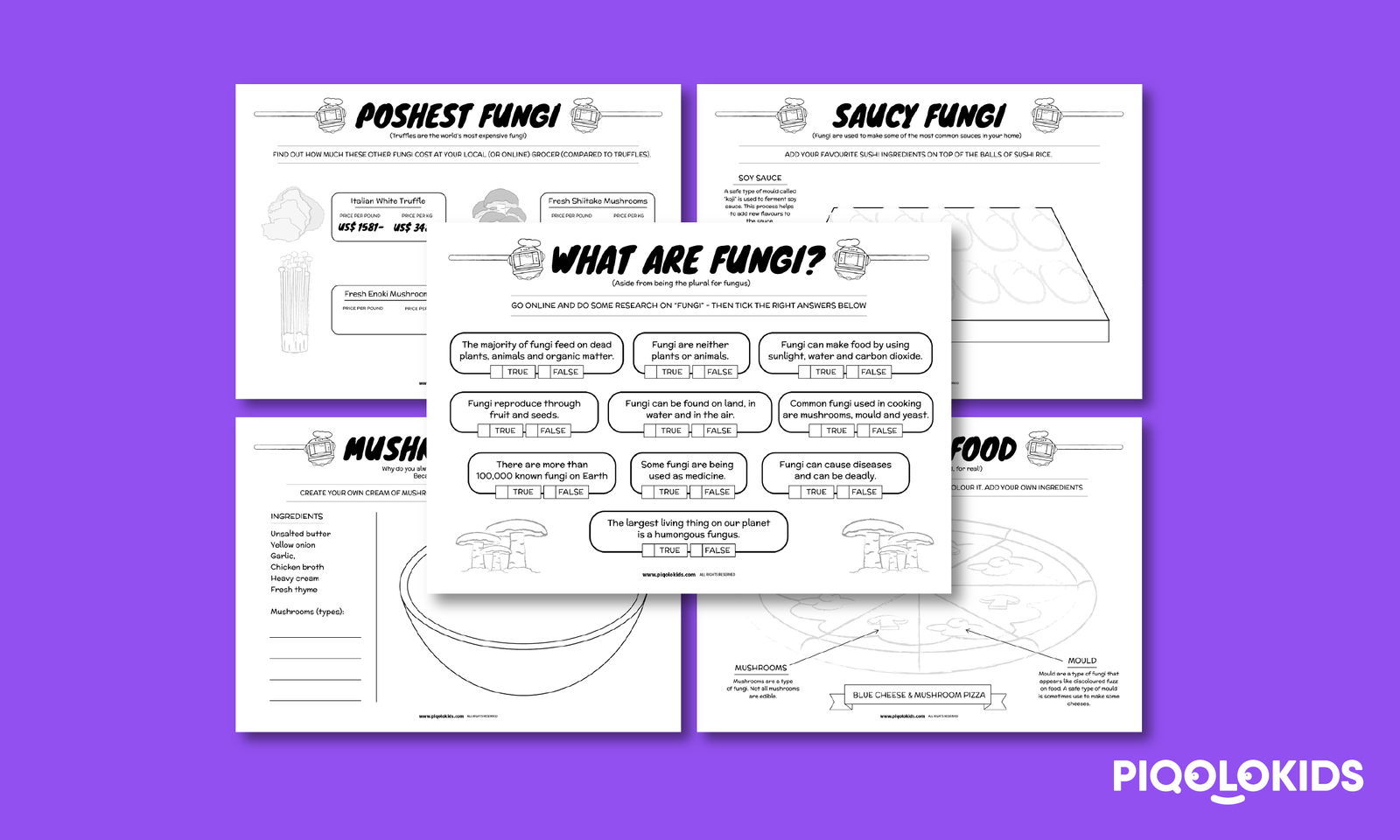 Learn About Edible Fungus: Creative Printable Worksheets for Kids