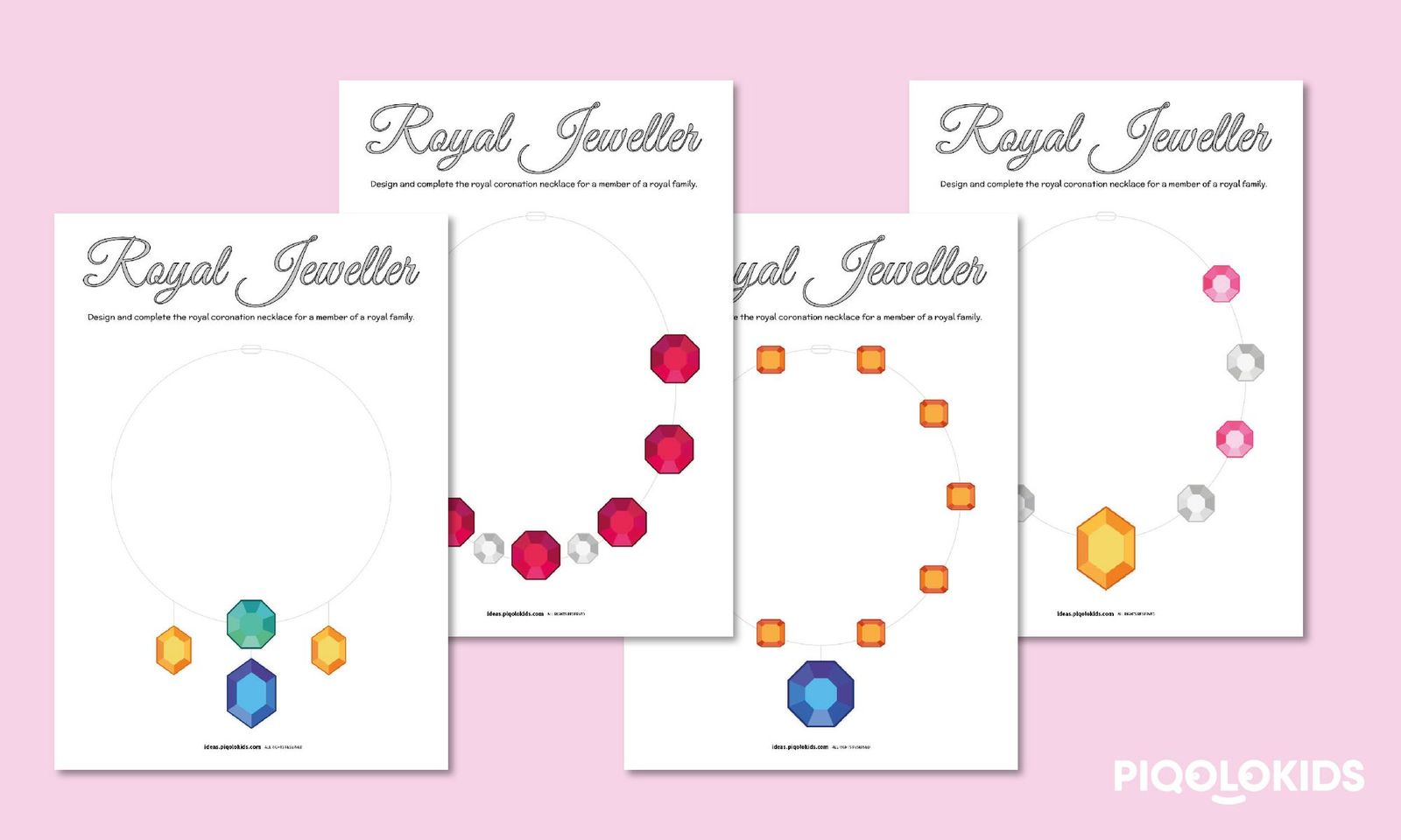 Design Royal Jewellery: Creative Printable Worksheets for Kids