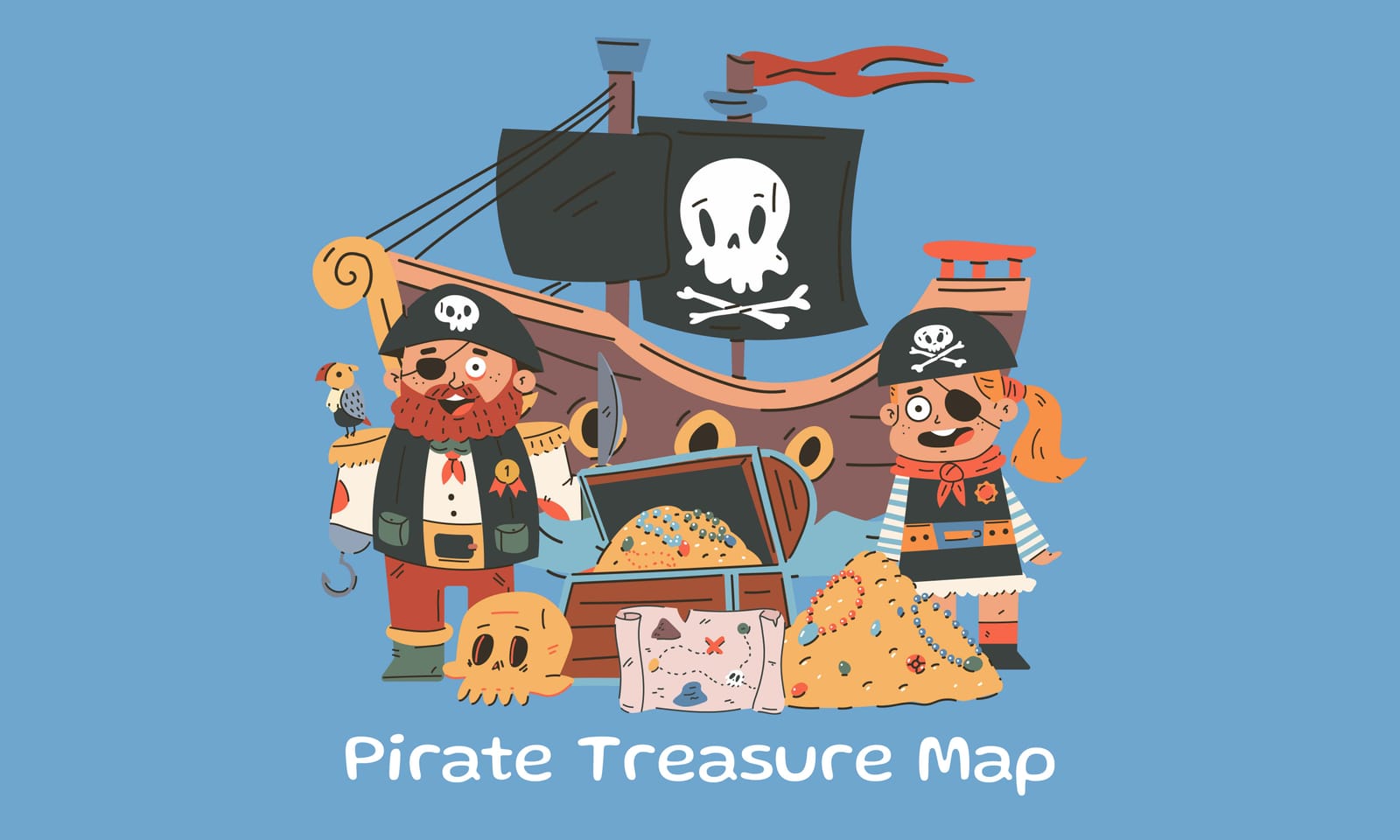 Landforms and Pirate Treasure Map: Creative Printable Worksheets for Kids