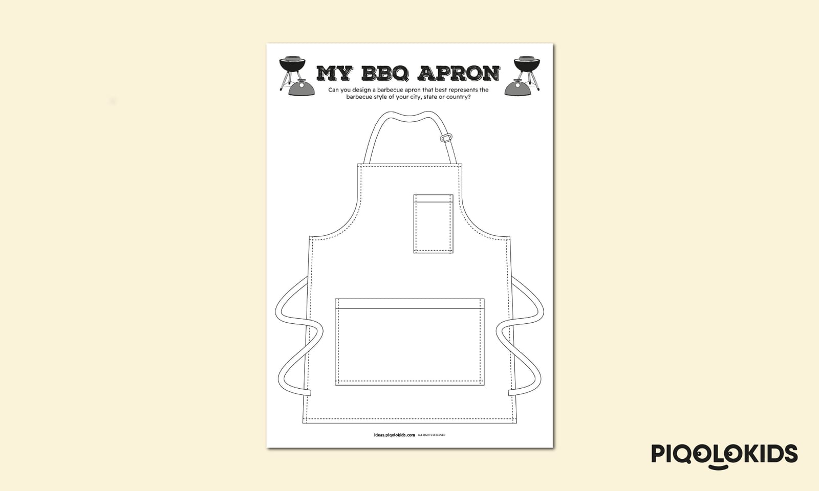 Design Your Own BBQ Apron: Creative Printable History Activity for Kids