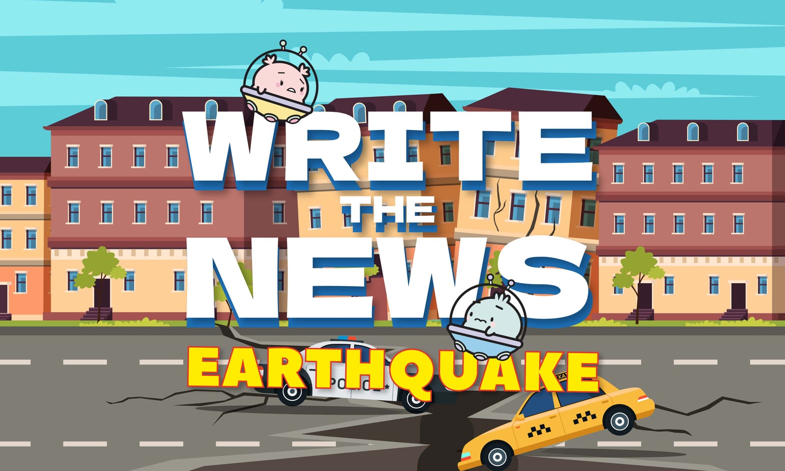 Write the News: Earthquake - Printable Creative Writing Activity for Kids