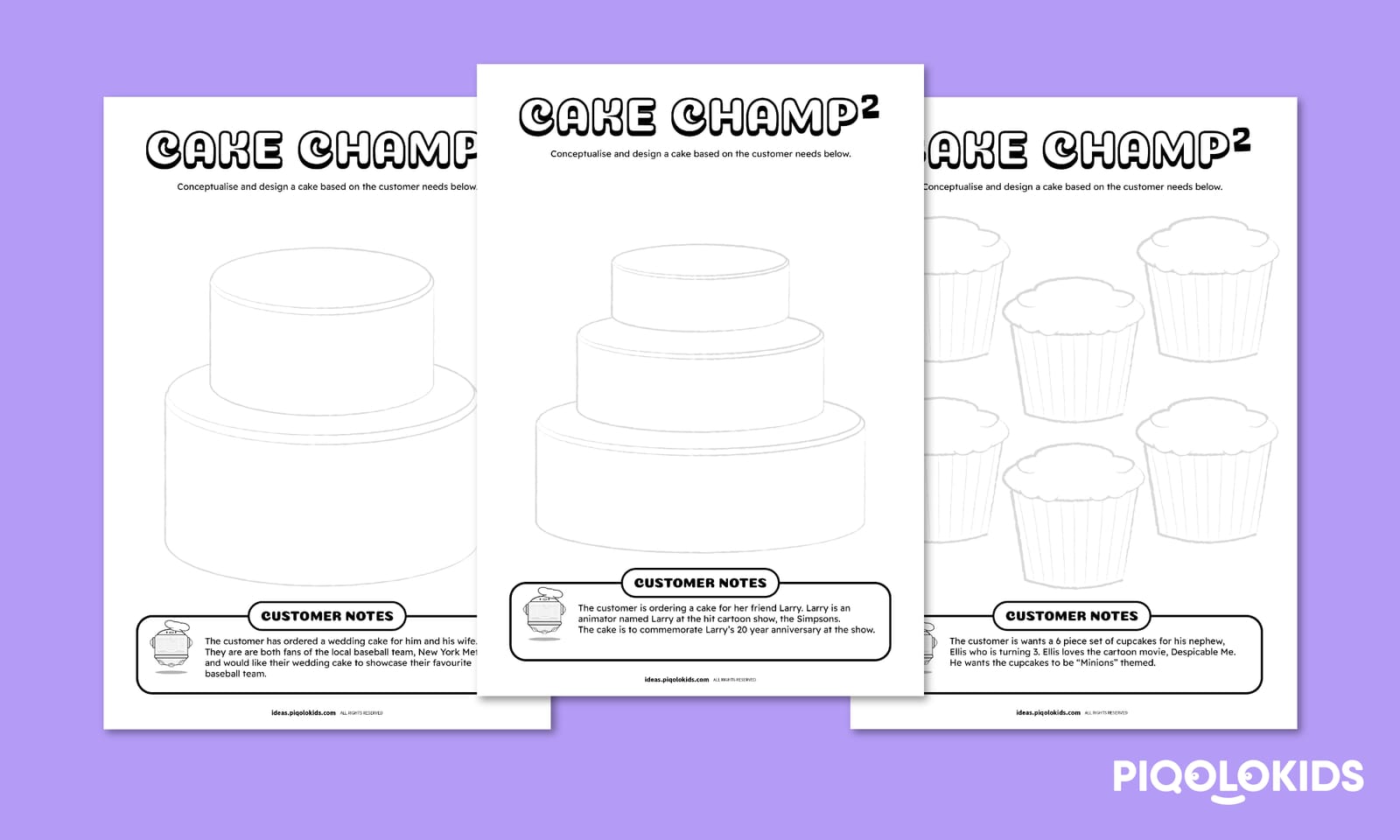 Design A Custom Cake 2: Creative Printable Worksheets for Kids