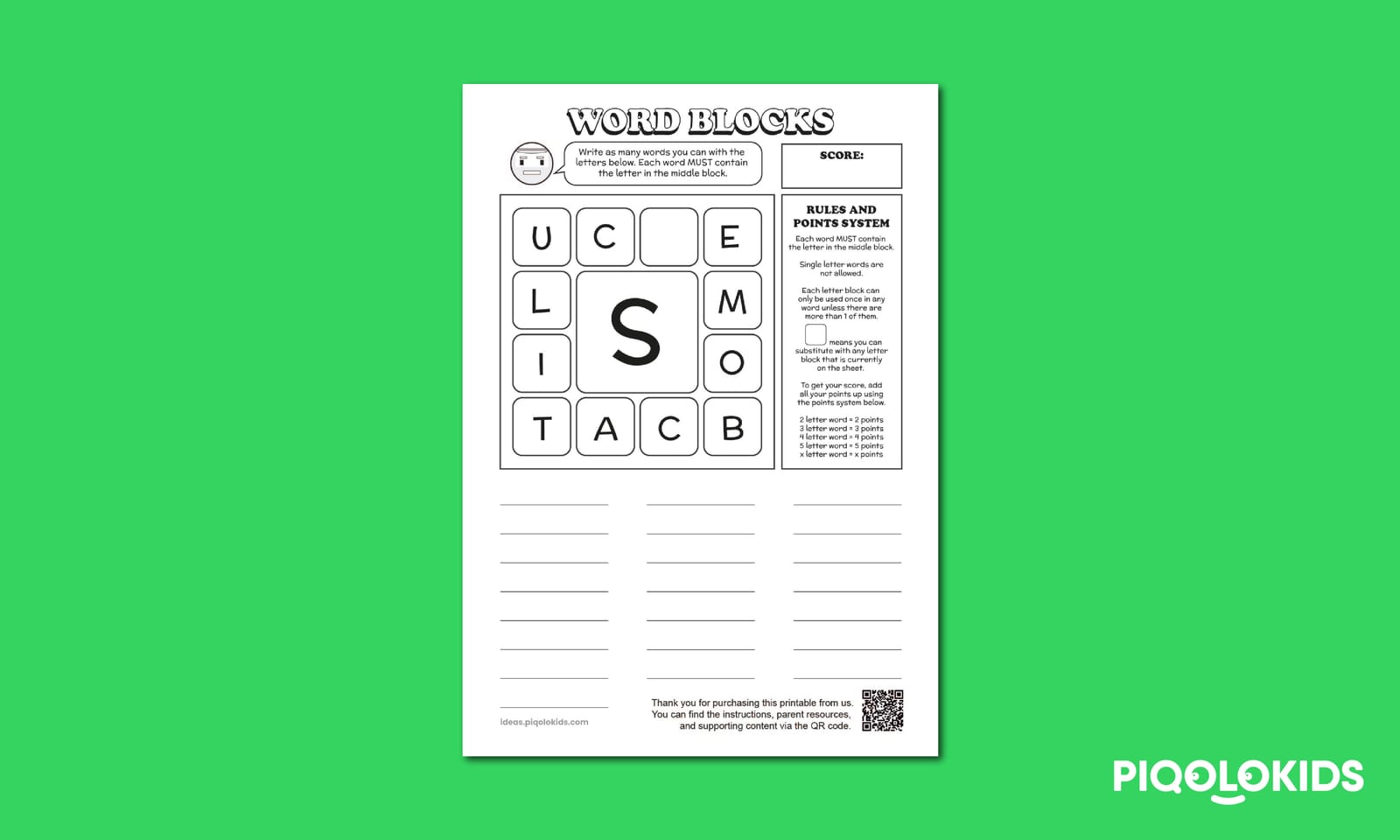 Word Blocks: Vocabulary Building Game for 7 to 9 Year Olds