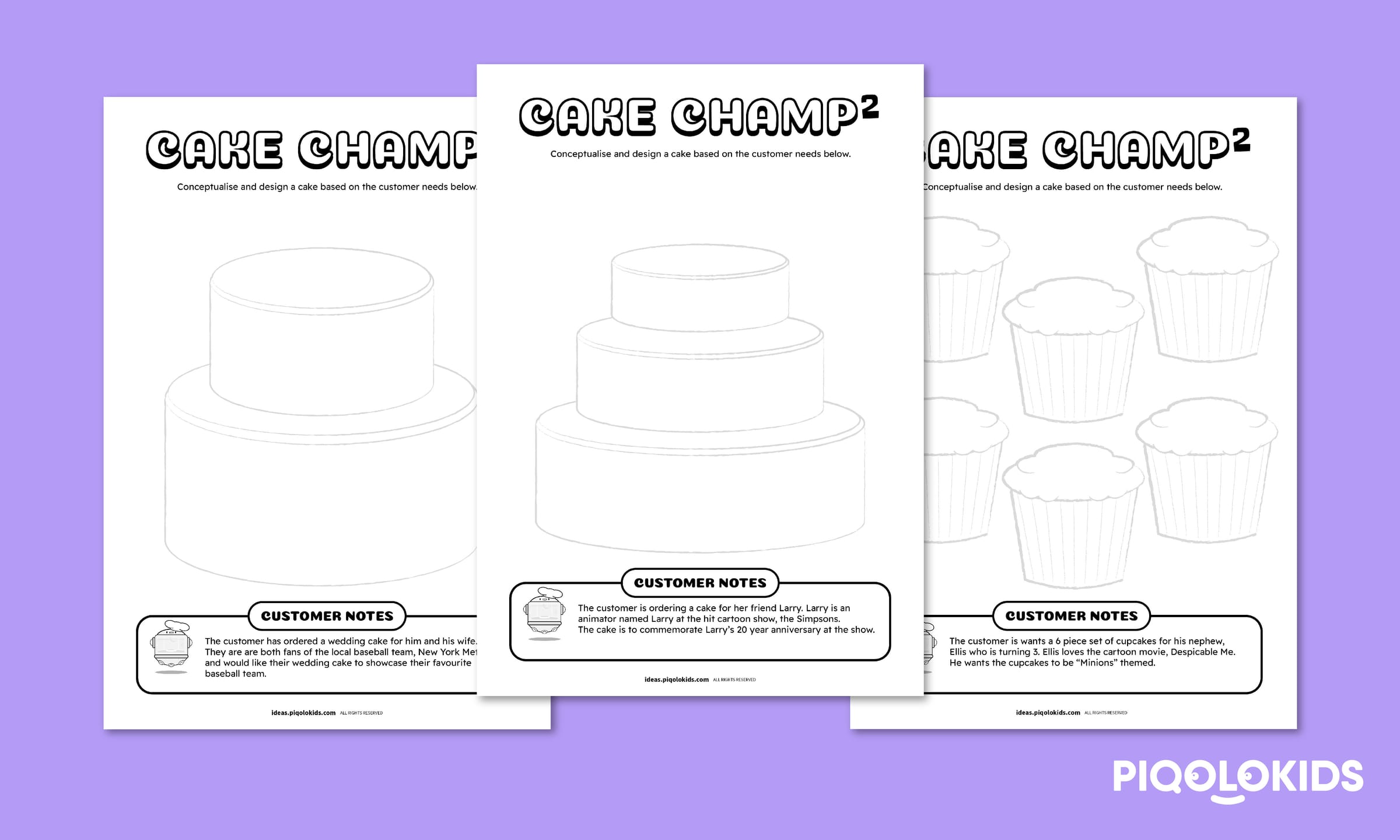 Design A Custom Cake 2: Creative Printable Worksheets for Kids