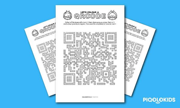 Learn About QR Codes By Colouring: Creative Printable Worksheets for Kids