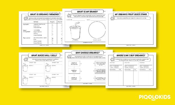 My First Organic Juice Stand: Creative Printable Worksheets for Kids