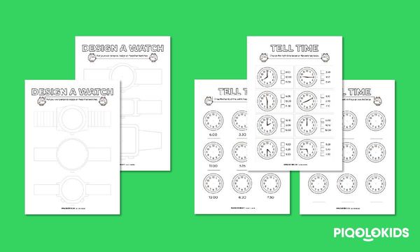 Let's Design Watches and Tell Time: Creative Printable Worksheets for Kids