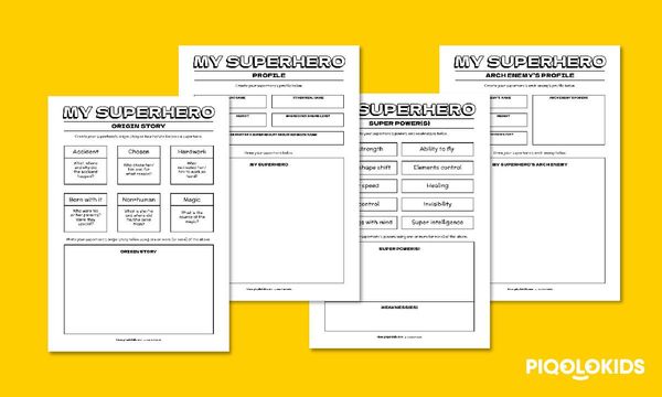 Create Your Own Superhero: Creative Printable Worksheets for Kids