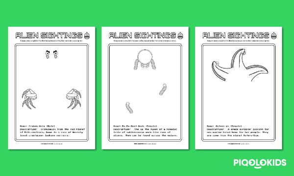 Create Alien Characters: Creative Printable Worksheets for Kids