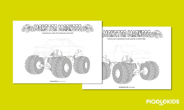 Draw Monster Trucks: Creative Printable Worksheets for Kids