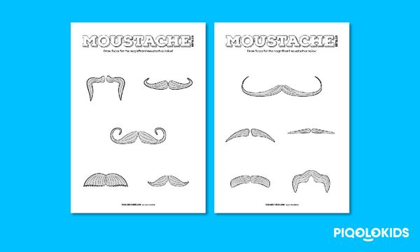 Complete the Moustache: Creative Printable Worksheets for Kids