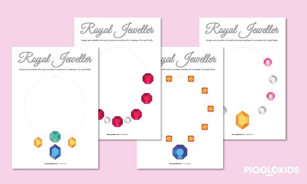 Design Royal Jewellery: Creative Printable Worksheets for Kids