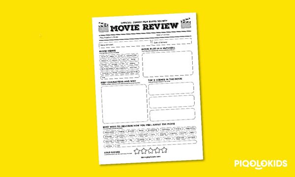 Write a Movie Review: Creative Printable Worksheets for Kids