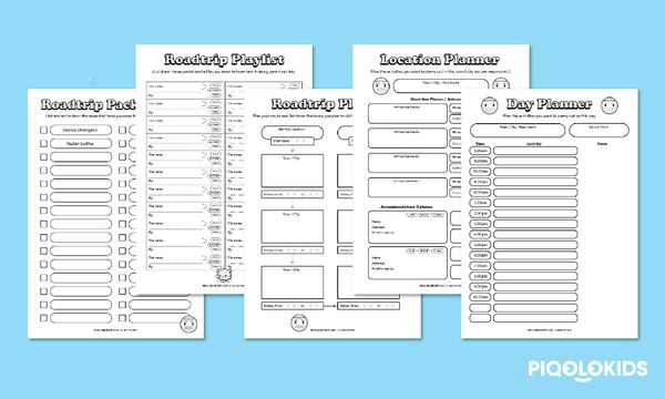 Epic Family Road Trip Planner: Creative Printable Worksheets for Kids