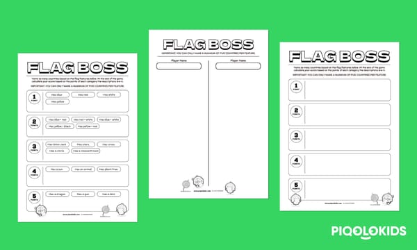 Flag Boss: Creative Geography Printable Game for Kids