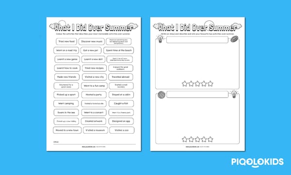 What I Did Over Summer: Creative Back to School Printable Activity for ...